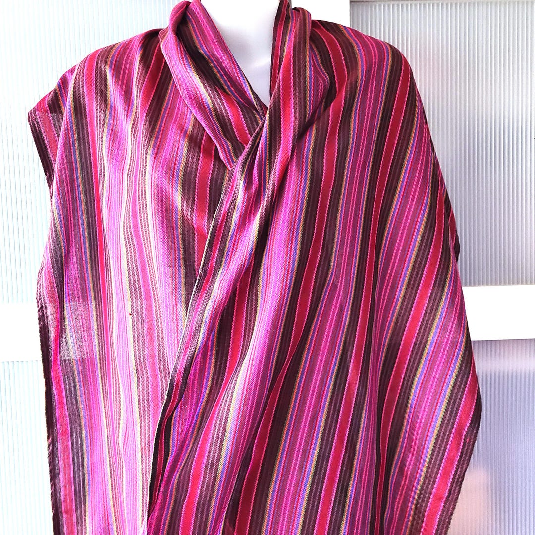 Traditional Shawl Throw: Pink Brown Blue Purple Scarf - Etsy