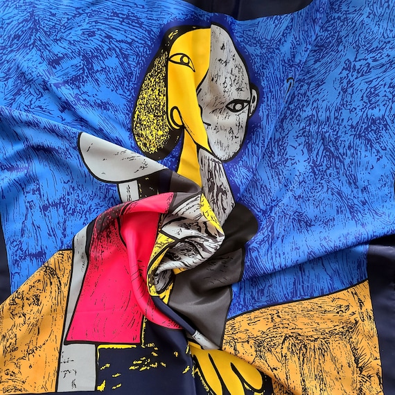 SILK PICASSO SCARF Large Square Art Scarf France Roya… - Gem