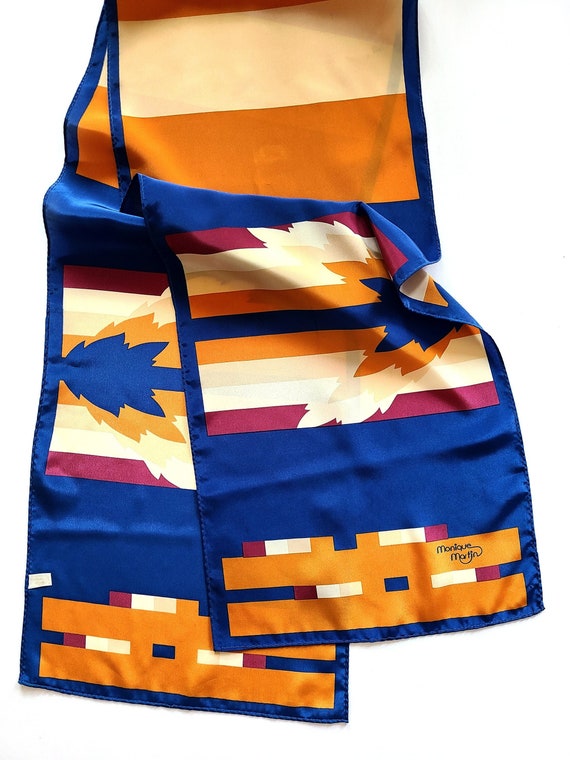 Designer MONIQUE MARTIN Designer Scarf Royal Blue Och… - Gem