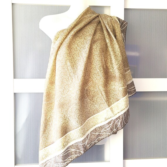 EXTRA LARGE SCARF Brown Beige Neck Wrap Head Cover Ha… - Gem