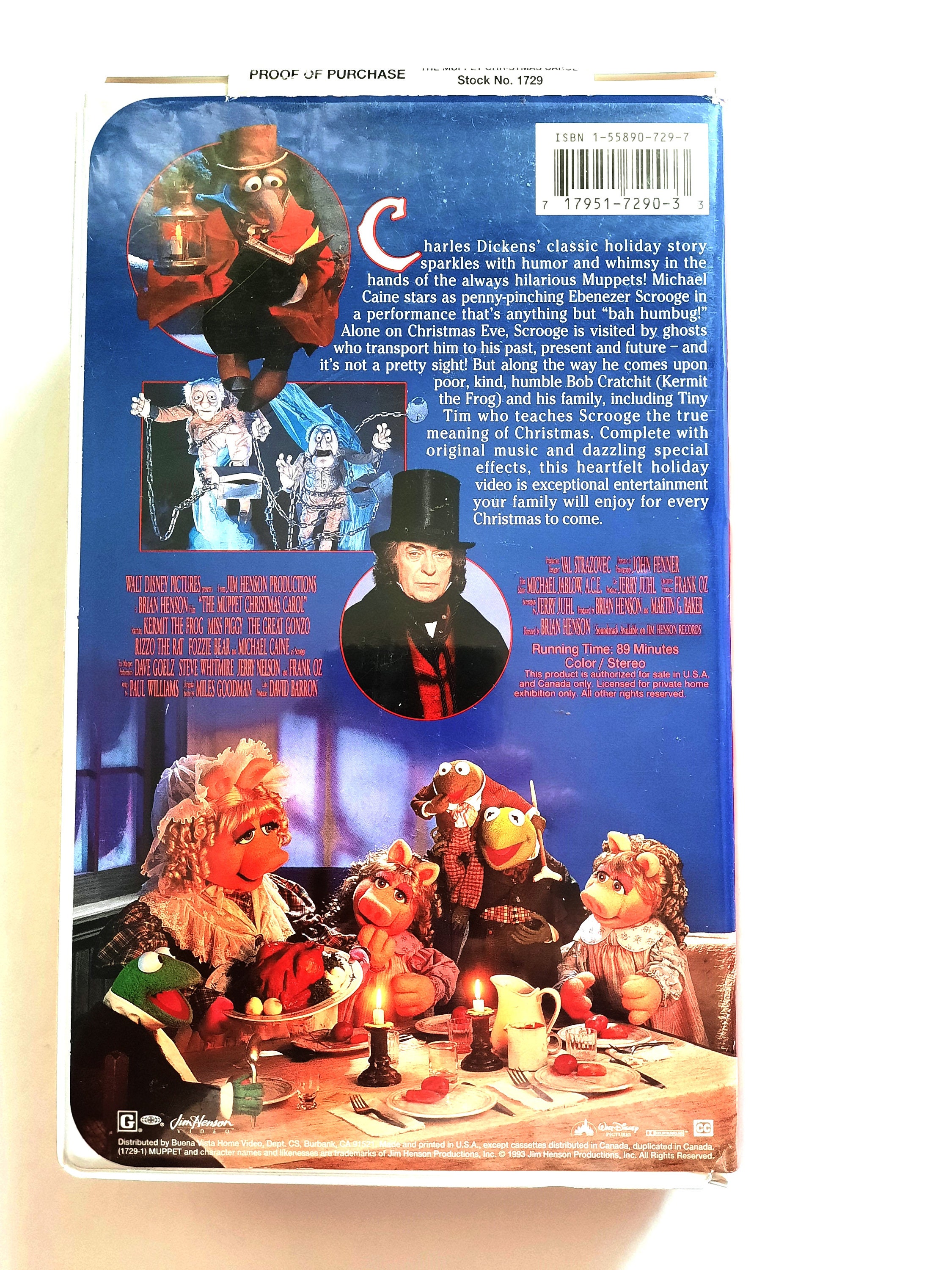 The MUPPET CHRISTMAS Carol VHS Walt Disney Video Classic - Etsy