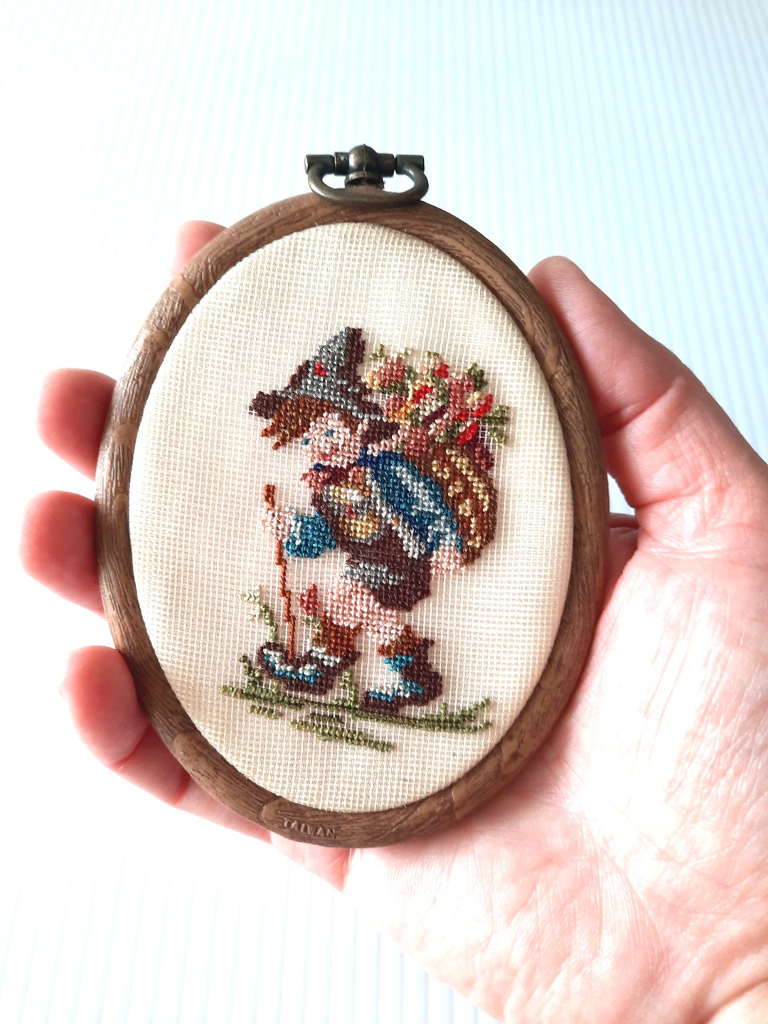 Embroidery Wall Art Dutch Motives A Boy Vintage Petit Point - Etsy