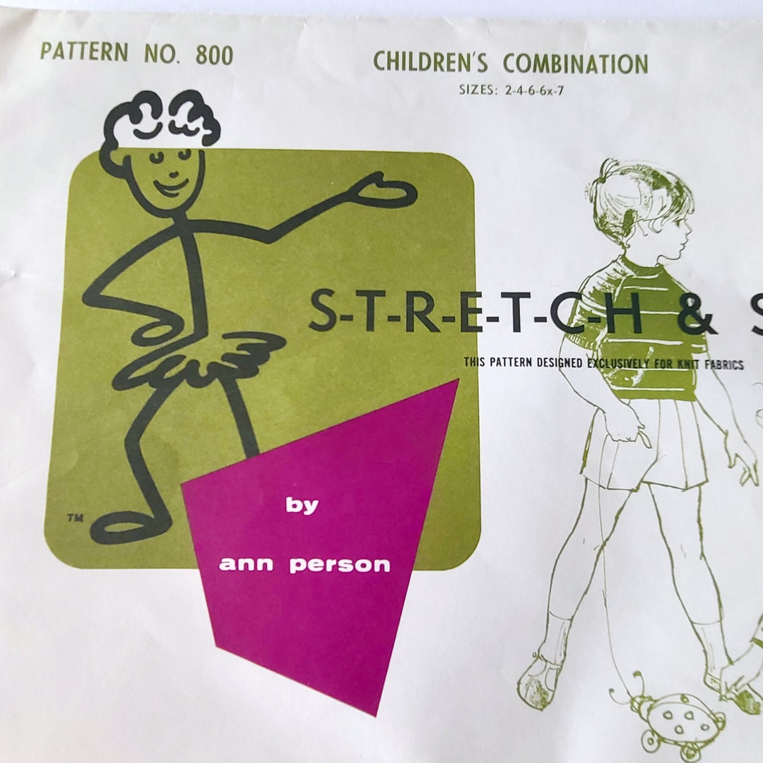 60s STRETCH & SEW Children Sewing Pattern 800 by Ann Person Stretchy ...