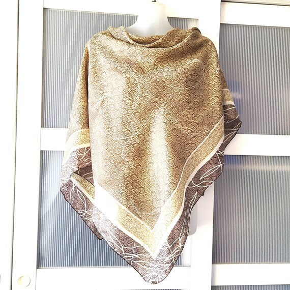 EXTRA LARGE SCARF Brown Beige Neck Wrap Head Cover Ha… - Gem