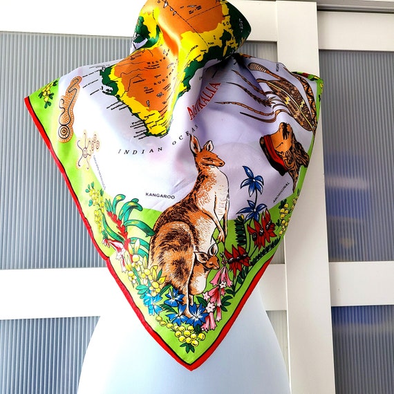 AUSTRALIAN ABORIGINAL ART Scarf by Neil Designer Silk… - Gem