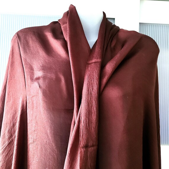 BROWN Silk Scarf Shawl Wrap Dark Brown Scarf for Wome… - Gem