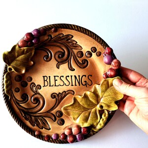 Love Gifts BLESSINGS PLATE Grasslands Road Vintage Home Decor Floral ...