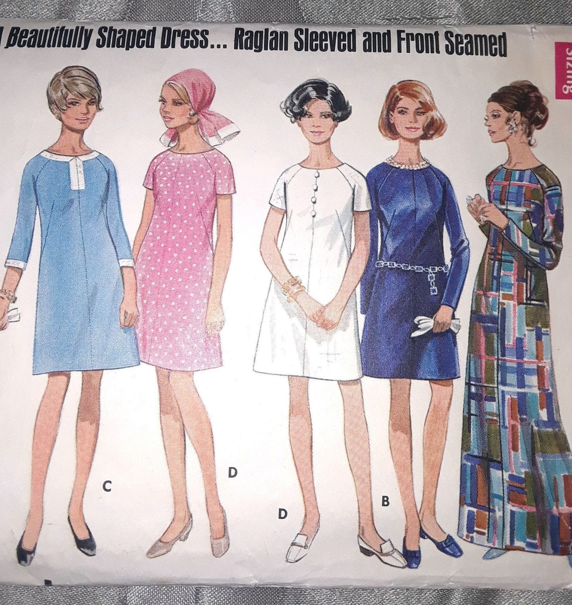 60s Dress Sewing Pattern Vintage Retro Short A Line Dress | Etsy