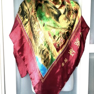 Rare TERRA COTTA WARRIORS Scarf and Horses Extra Large Square Silk ...