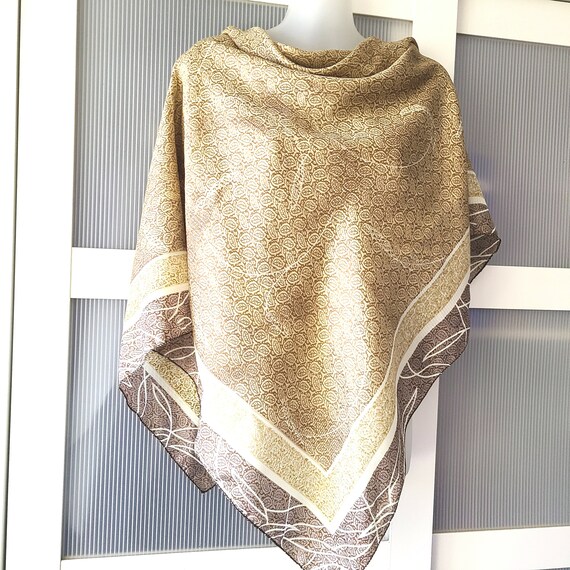 EXTRA LARGE SCARF Brown Beige Neck Wrap Head Cover Ha… - Gem