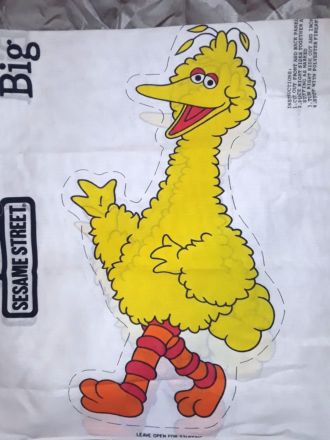 BIG BIRD SESAME Street Muppets Image Doll Making Quilting Fabric Kids ...