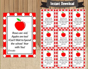 Gift Tag Printable Roses Are Red, Apples Are Too I Can't Wait to Spend ...