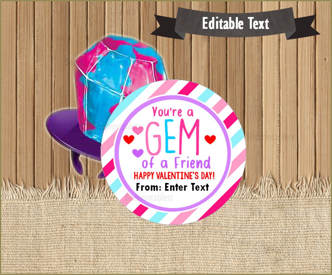 You're a Gem Valentine Cards, Printable Diamond Valentine Tag, School ...