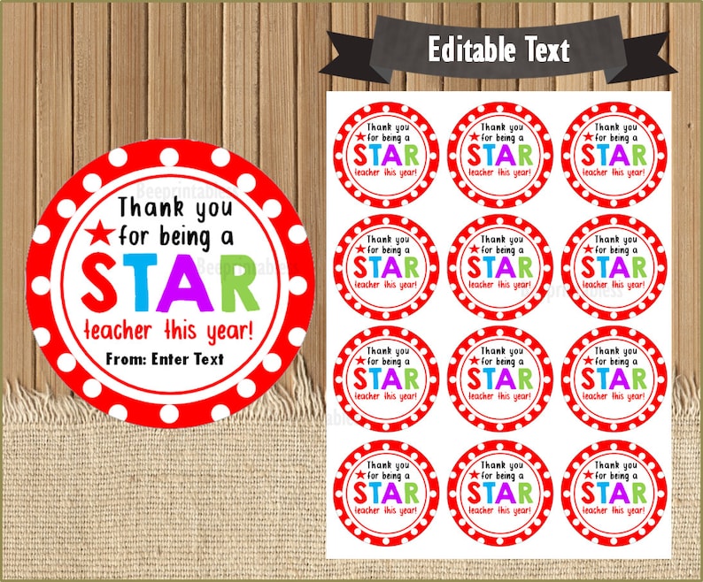 Teacher Appreciation Thank you for being a Star | Etsy