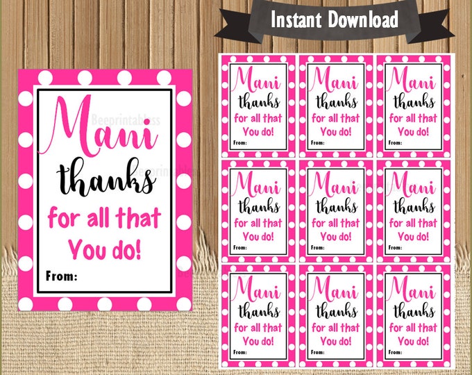 Teacher Appreciation Gift Card Holder and Thank You Tags for Spa ...