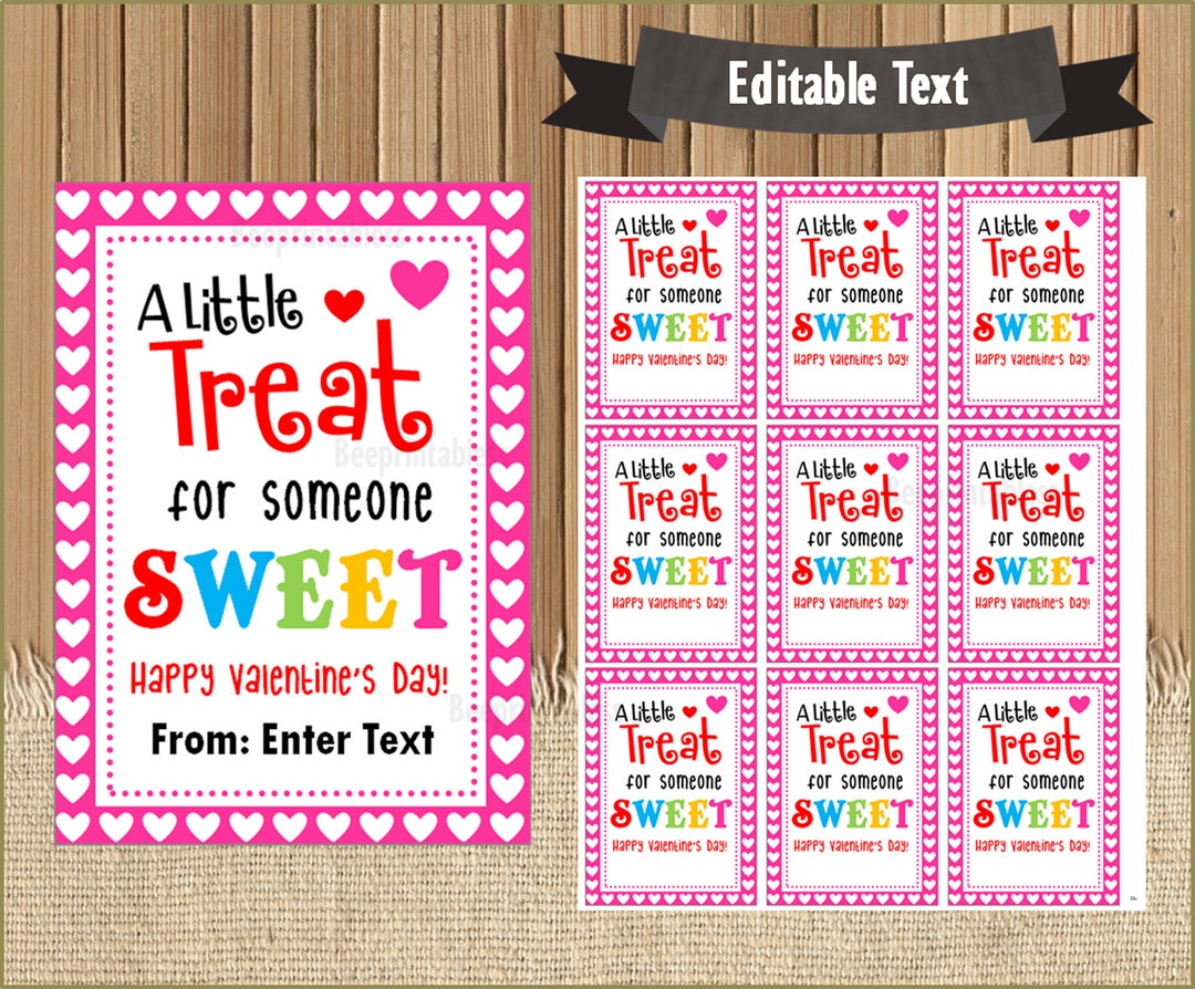 Sweet Treat Valentine's Day Gift Tags, Valentine Tag, Treat Tag, Sweet ...