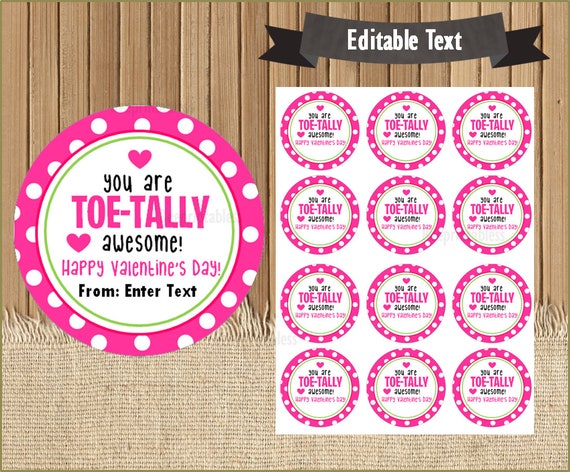 Toe-tally Awesome Valentine Cards for Valentine Manicure Kit | Etsy