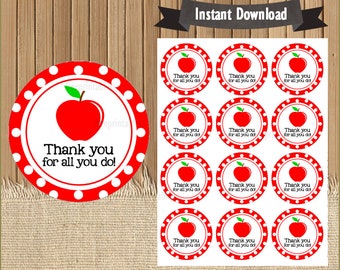 INSTANT Download,apple Gift Tag,teacher,gift,teacher Gift,printable ...