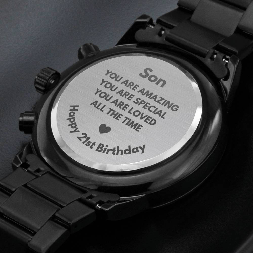 Engraved Watch for Son Birthday Poem, Birthday Gift for Son, 21st ...