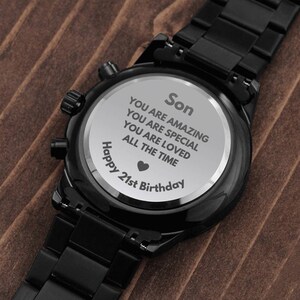 Engraved Watch for Son Birthday Poem, Birthday Gift for Son, 21st ...