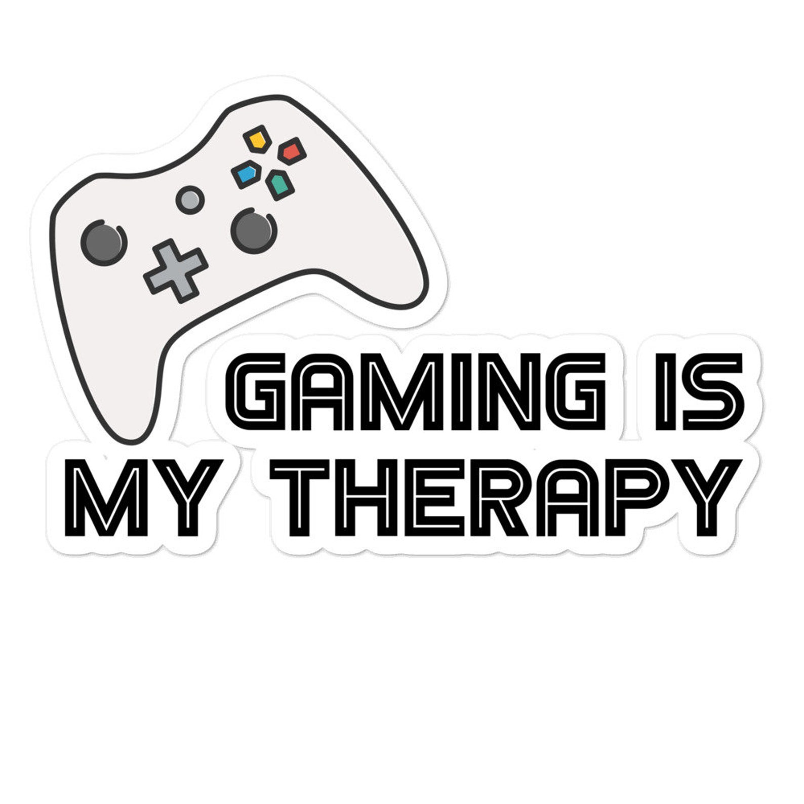 Gaming in My Therapy Sticker, Gamer Gift Sticker Funny Gaming Laptop ...