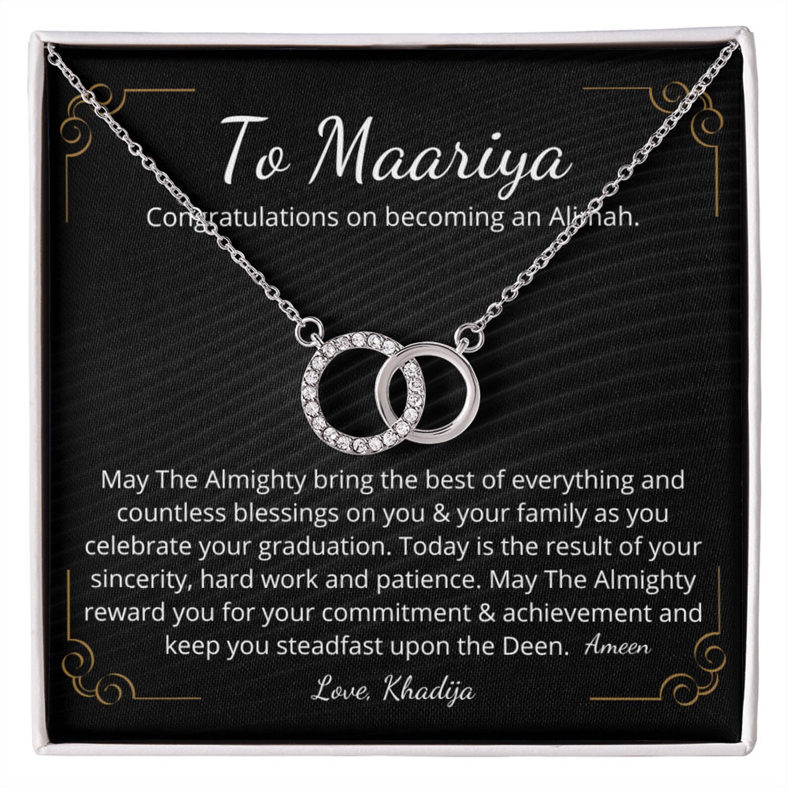 Personalised Alima Graduation Gift Alimah Gift Circle - Etsy