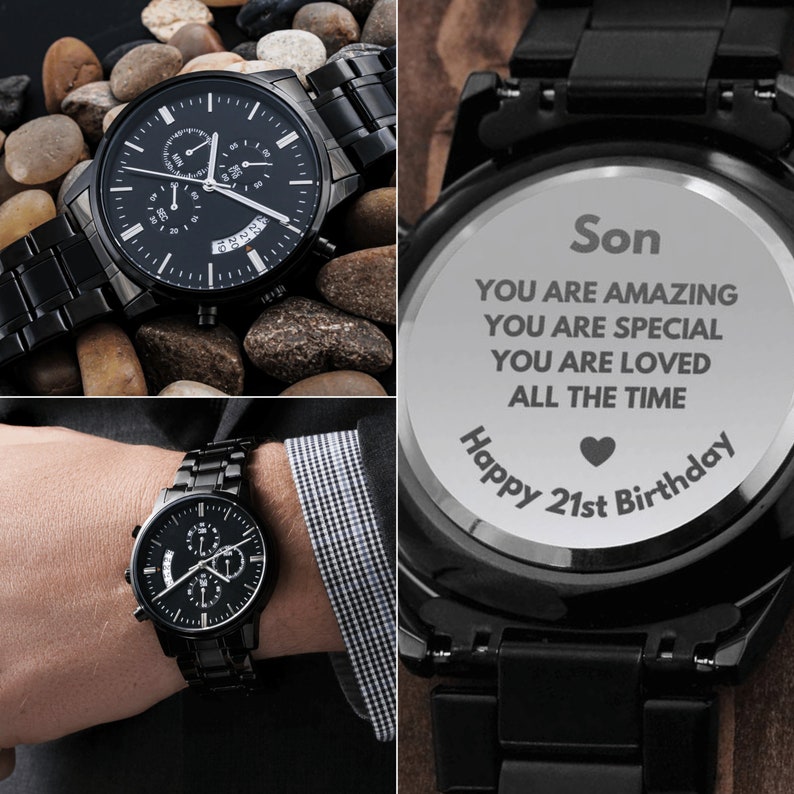 Engraved Watch for Son Birthday Poem, Birthday Gift for Son, 21st ...