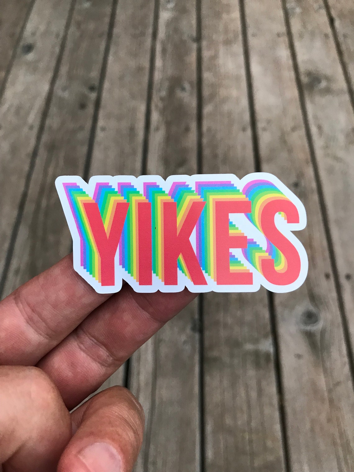 Yikes Sticker Colorful Yikes Sticker Laptop Sticker Cute Etsy
