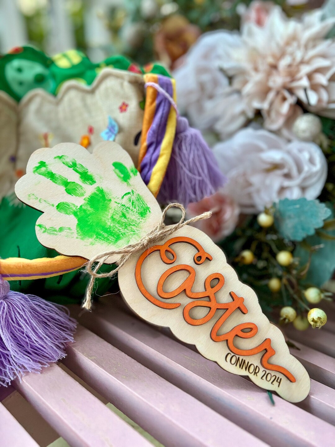 Baby Handprint Easter Carrot, Kids Easter Craft, Baby Keepsake ...