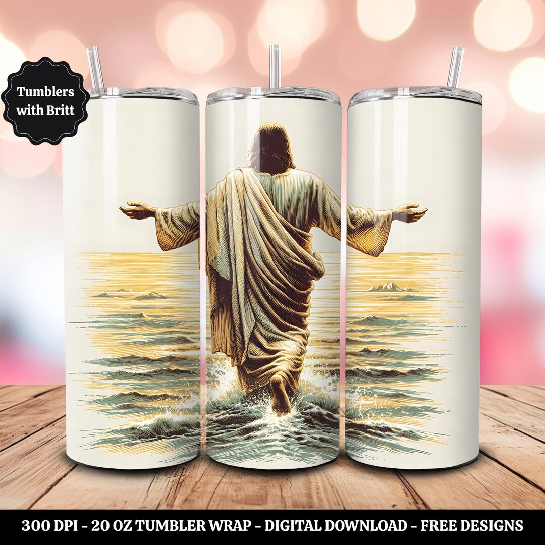 Jesus Tumbler Wrap Christian Tumbler PNG Jesus Christ 20oz Skinny ...