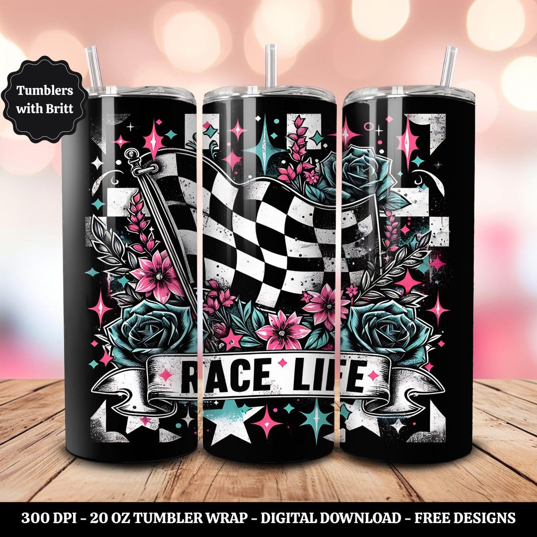Race Life 20oz Sublimation Tumbler Design, Race Car Png, Racing PNG ...