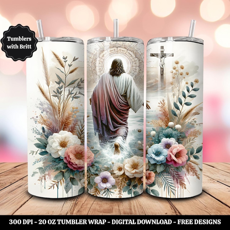 Jesus Tumbler Wrap Christian Tumbler PNG Jesus Christ 20oz Skinny ...
