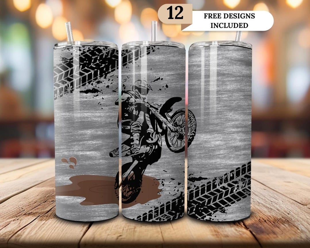 Dirt Bike Rider 20oz Sublimation Tumbler Design, Motocross Print ...