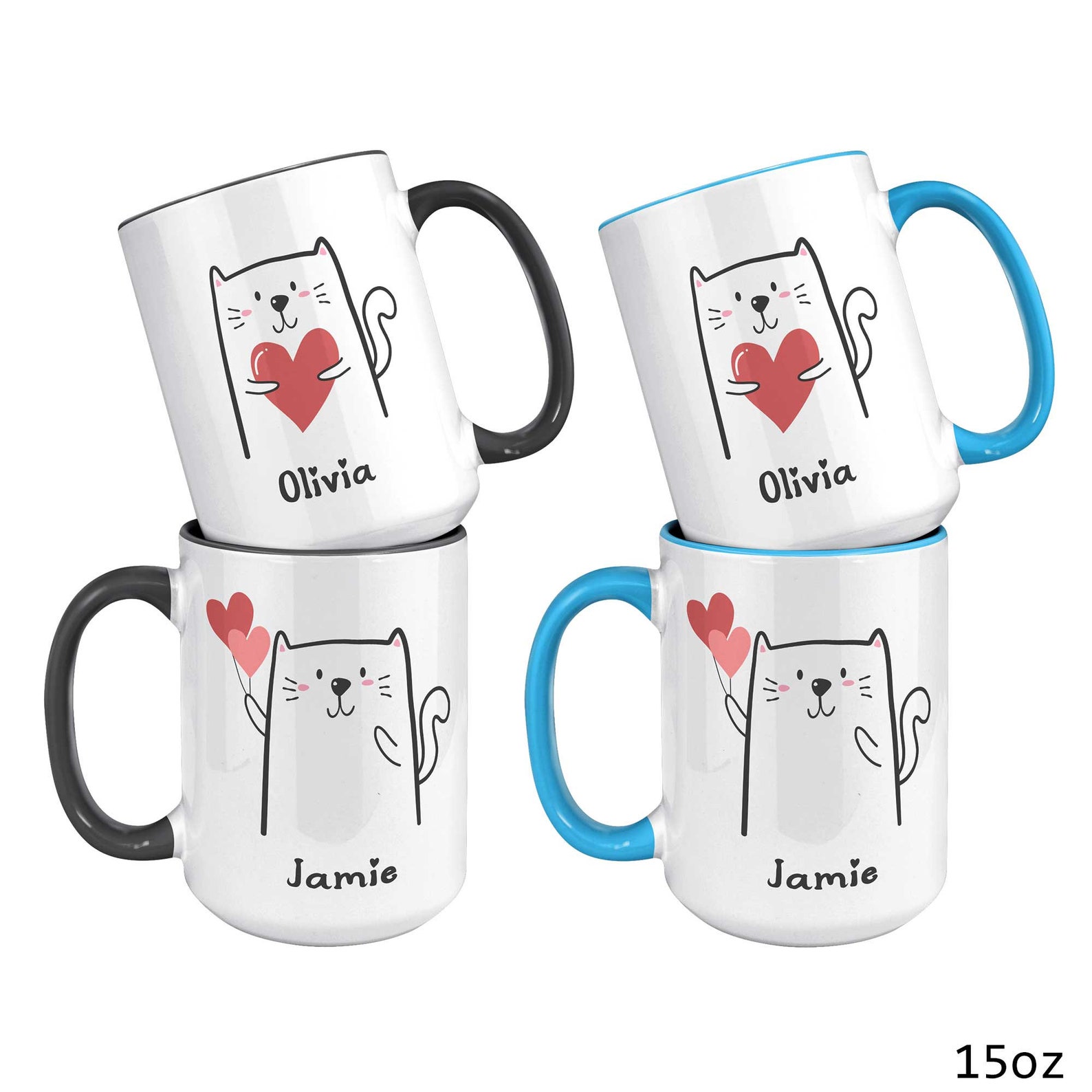 Personalized Cat Mugs for Couple Boyfriend Girlfriend Mugs - Etsy