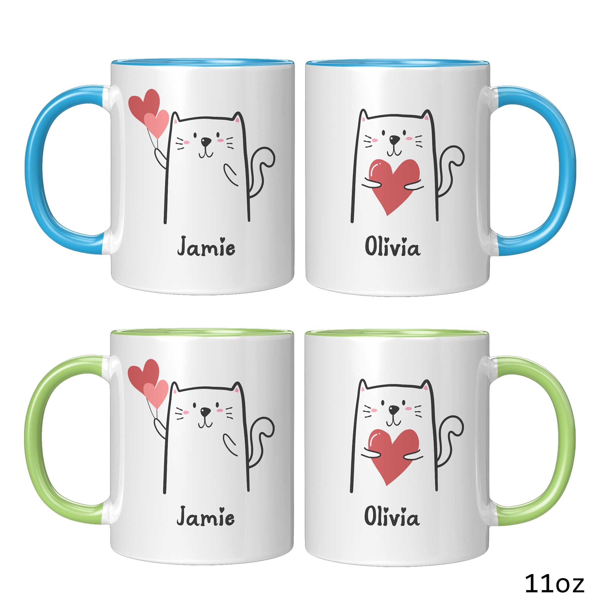 Personalized Cat Mugs for Couple Boyfriend Girlfriend Mugs - Etsy