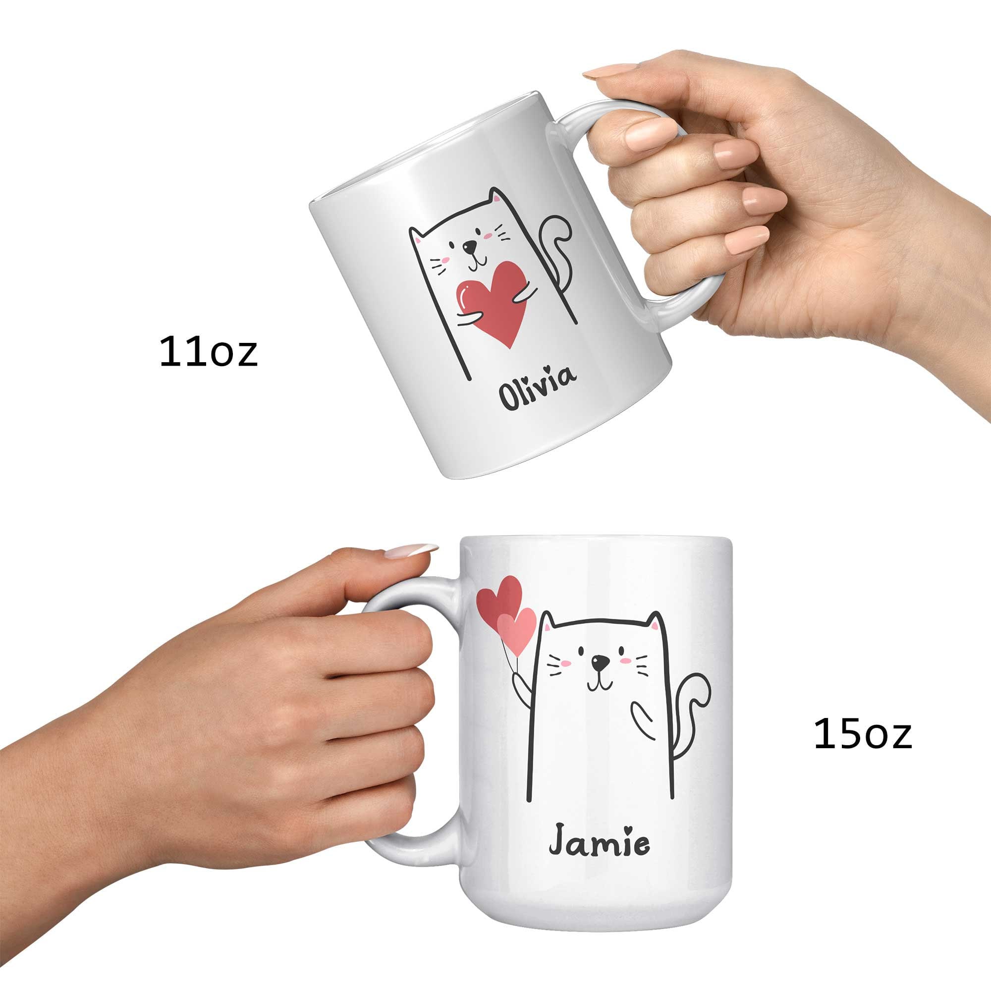 Personalized Cat Mugs for Couple Boyfriend Girlfriend Mugs | Etsy