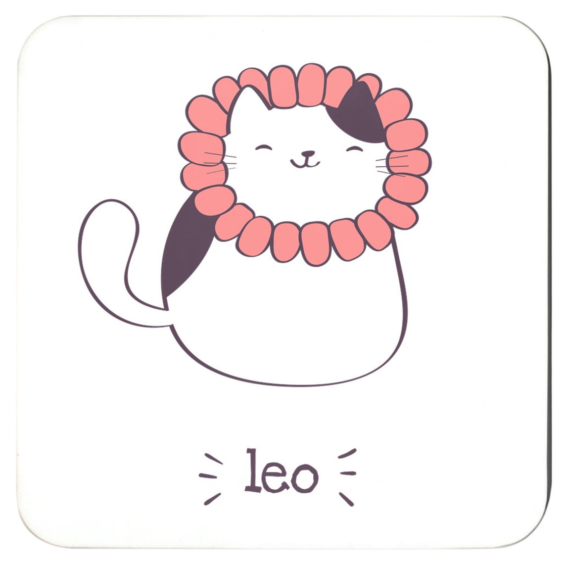 Cat Horoscope Signs Coaster Set of 6 Zodiac Cat Cute - Etsy