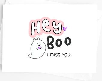 Miss You Boo Card - Etsy