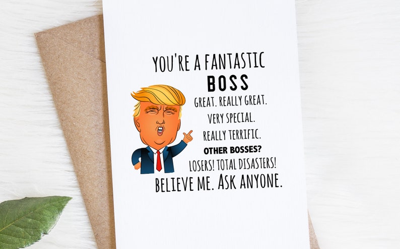 Trump Boss Funny Birthday Card Gag Gift For Boss Day Or | Etsy