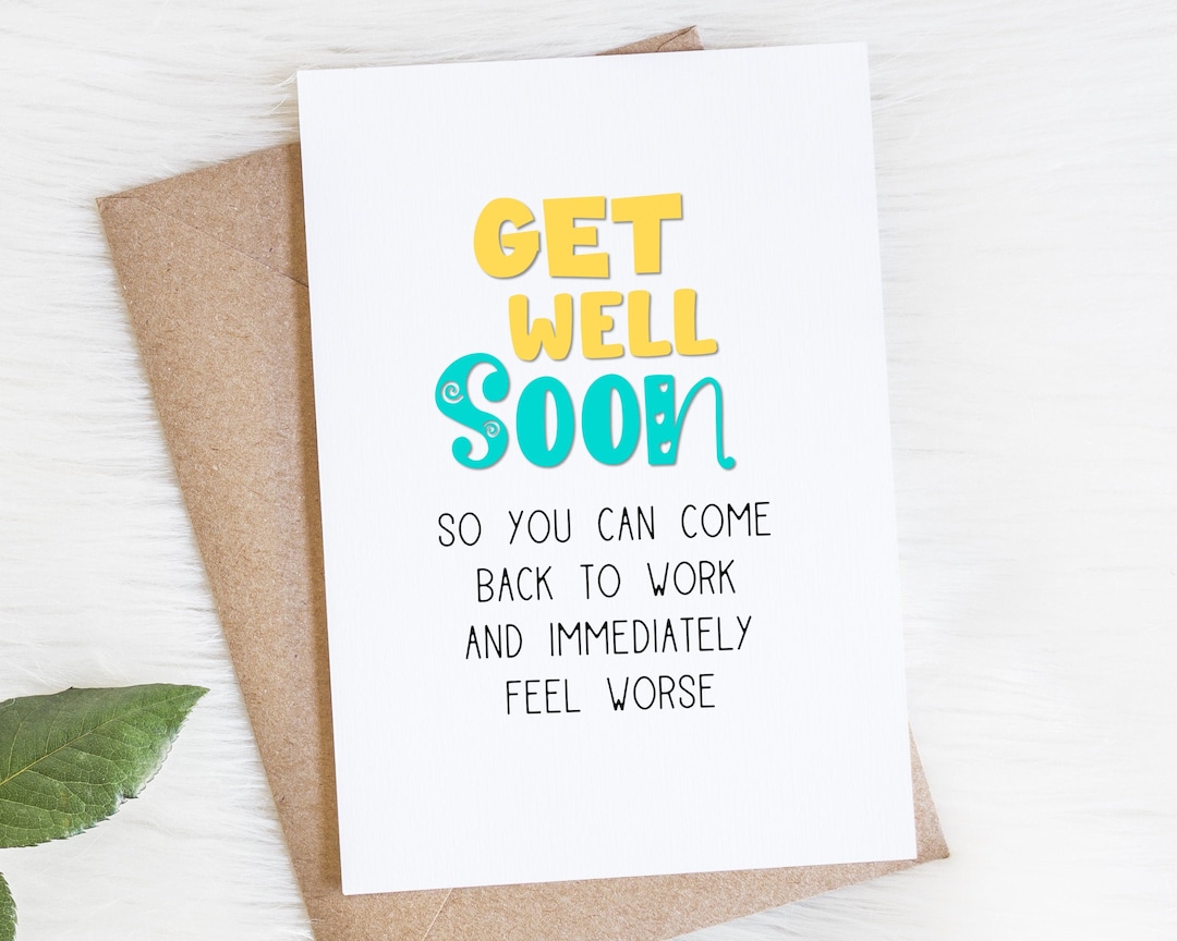 Funny Coworker Get Well Soon Card - Etsy
