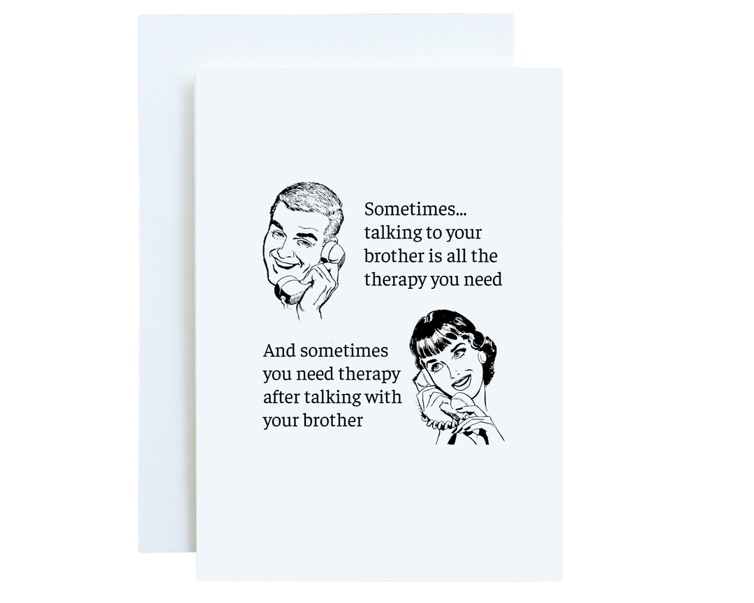 Brother Gift From Sister, Funny Brother Birthday Card, Sarcastic ...