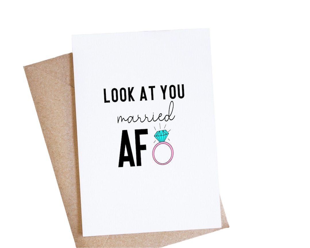 Wedding Gift, Funny Wedding Card, for Bride, Newlywed, Marriage Card ...