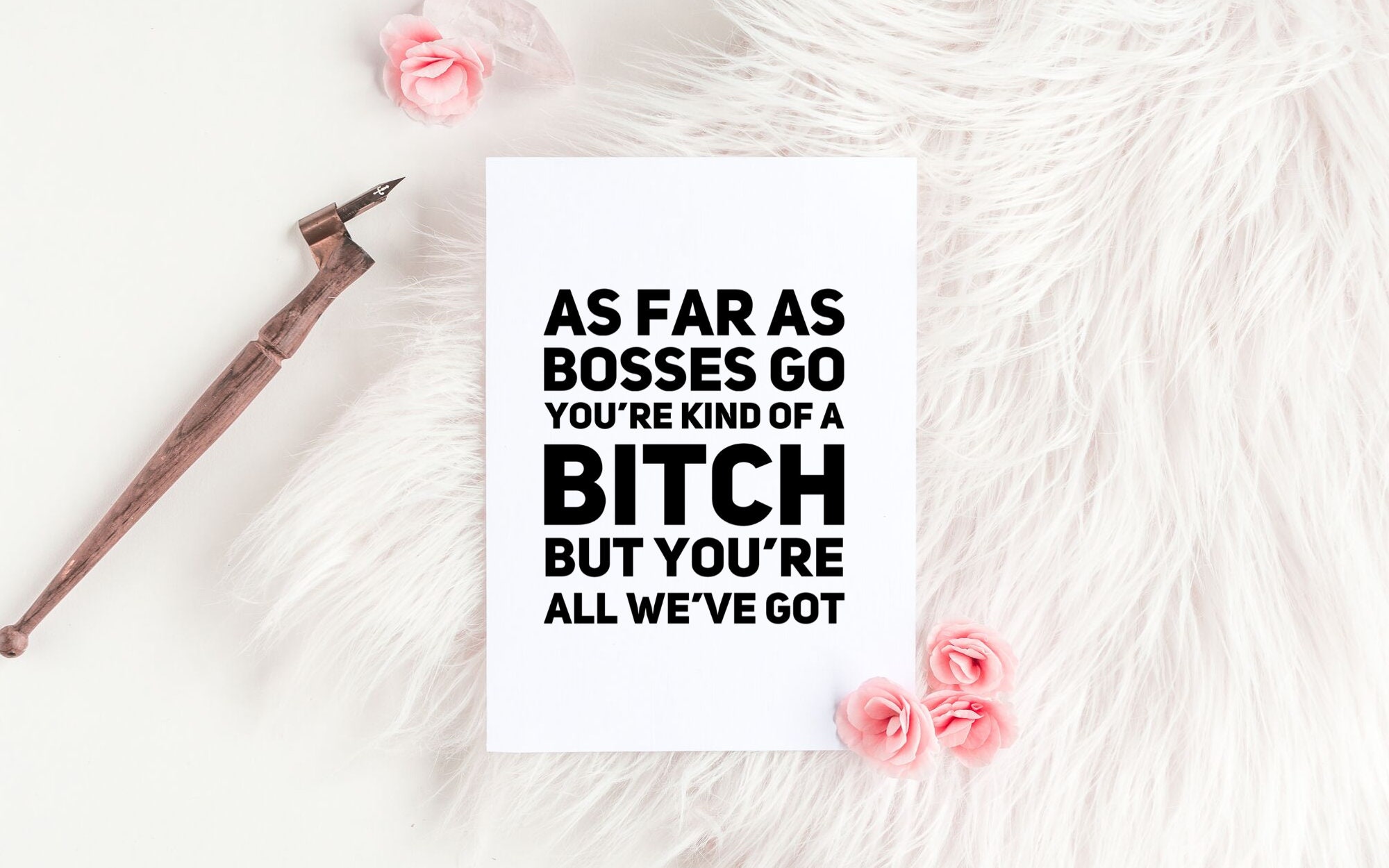 Boss Day Card Funny Birthday Gift for Female Bosses | Etsy