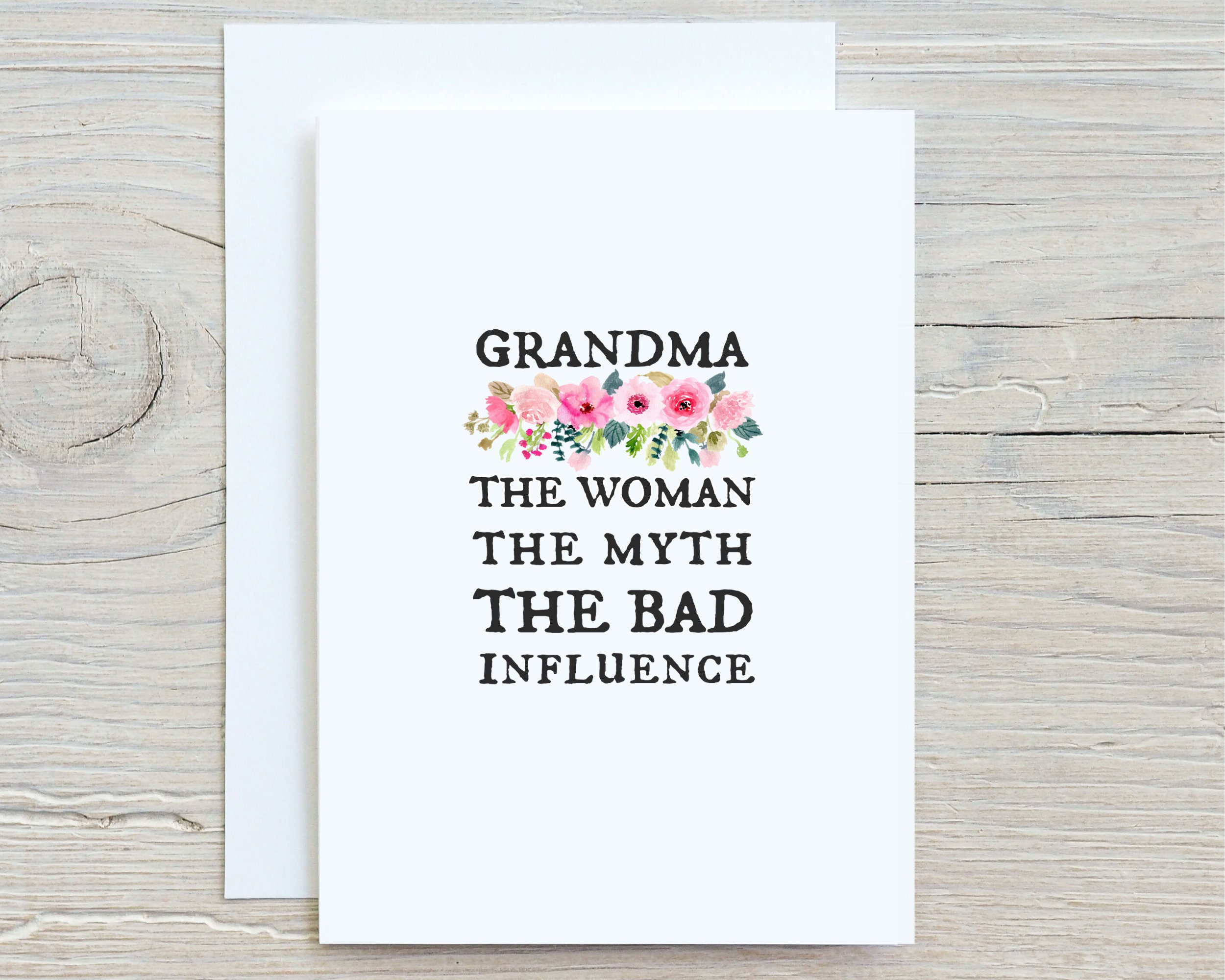 Funny Grandma Card, the Woman the Myth the Bad Influence, Grandmother ...