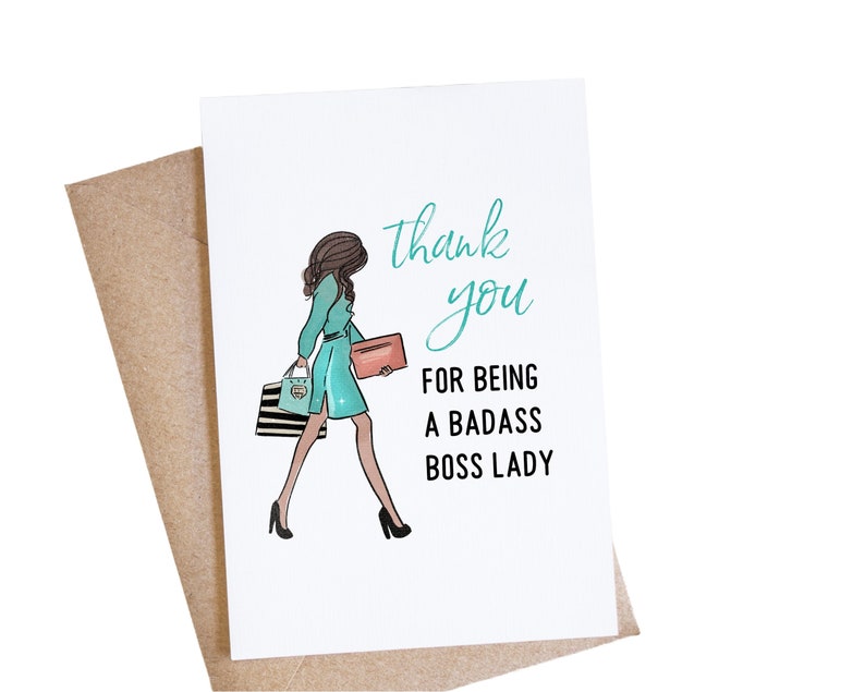 Tarjeta del día del jefe jefa femenina gracias apreciación - Etsy España