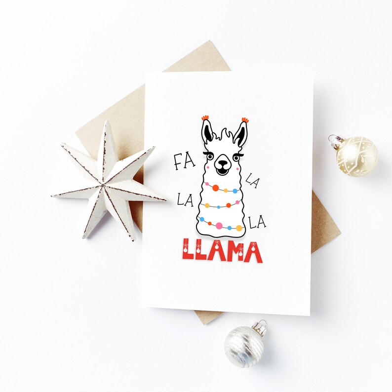 Funny Christmas Card Fa La La La Llama - Etsy