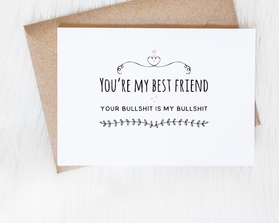 Best Friend Card Support Card Friendship Cards | Etsy