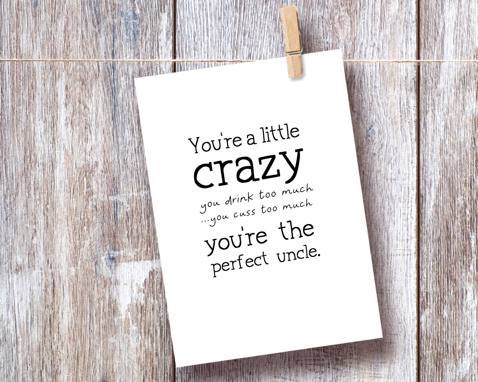 Funny Uncle Card Father's Day Uncle Birthday Gift From - Etsy