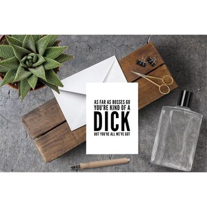 Boss Card, Funny Inappropriate Greeting Card From the Group, Bosses ...