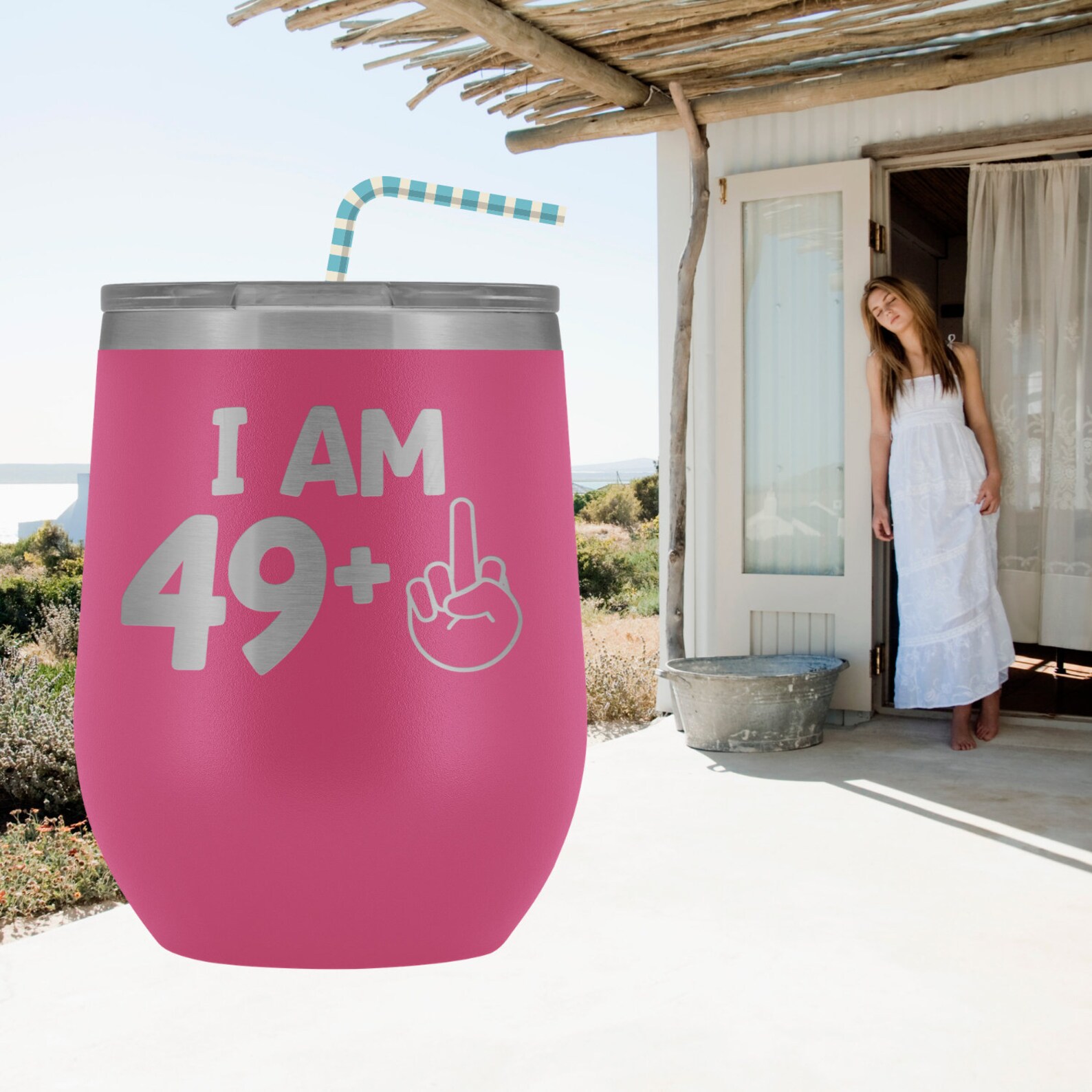Funny 50th Birthday Gag Gift I Am 49 Plus One Stemless Wine - Etsy